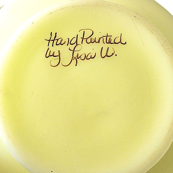 Fenton | Accents | Fenton Frosted Yellow Uranium Glass Signed Hand ...